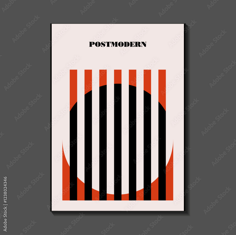 Poster inspired postmodern of vector abstract dynamic symbols with bold ...