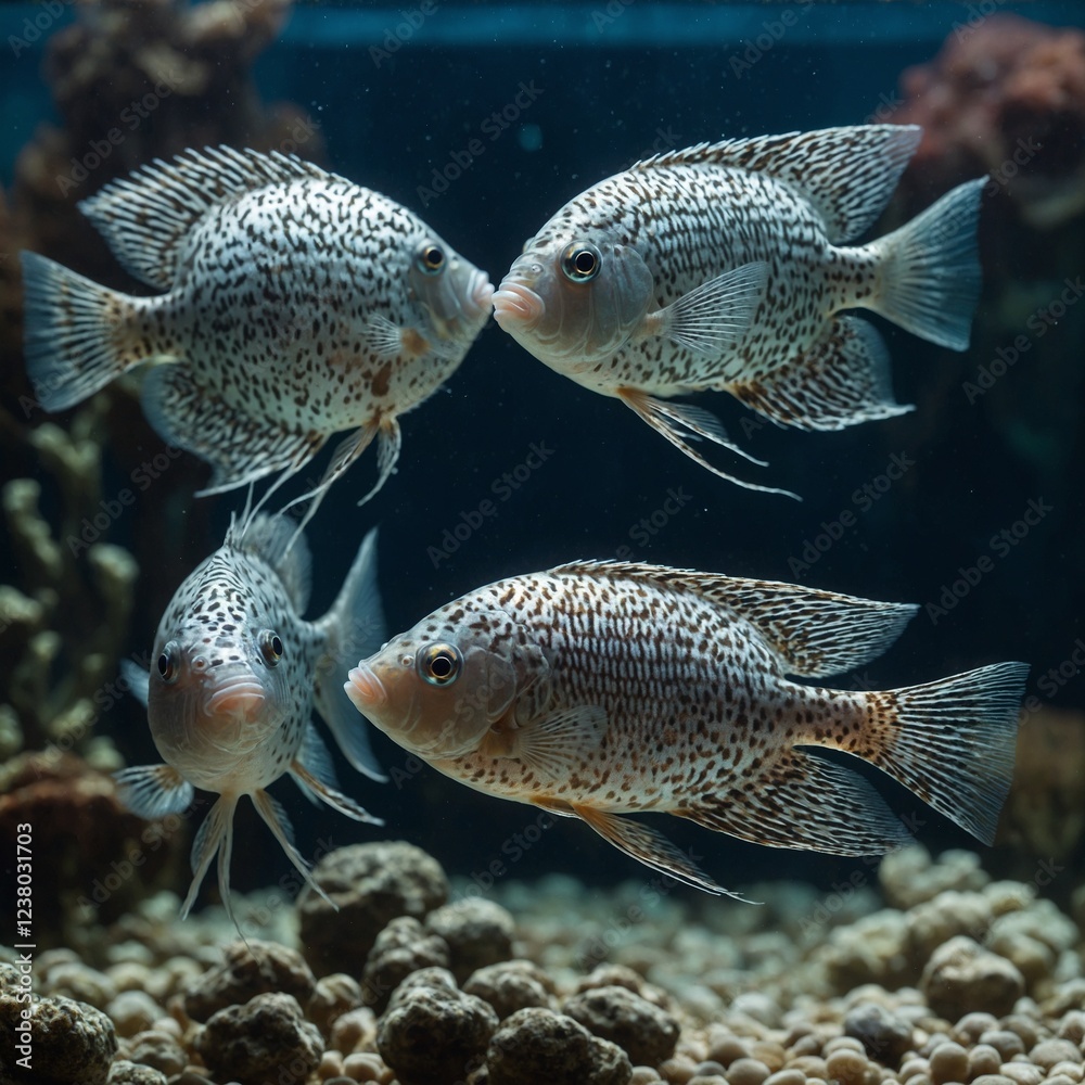 Opaline Gourami Fish Swimming in a Tank stock photography tilapia fish ...