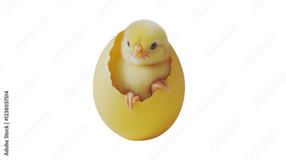 Cute baby chick hatching from egg on transparent background Stock Photo ...