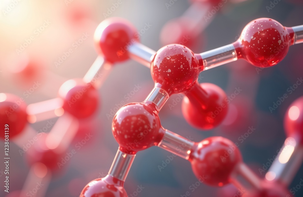 Magnified view of coenzyme Q10 particles detailed molecular structure ...