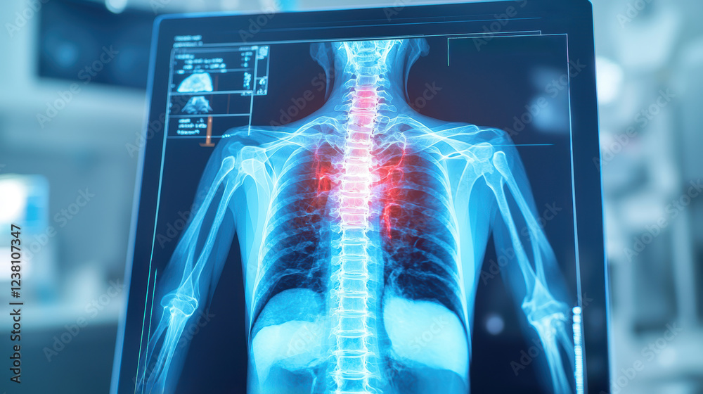Artificial intelligence in medical detection. X ray image displaying ...