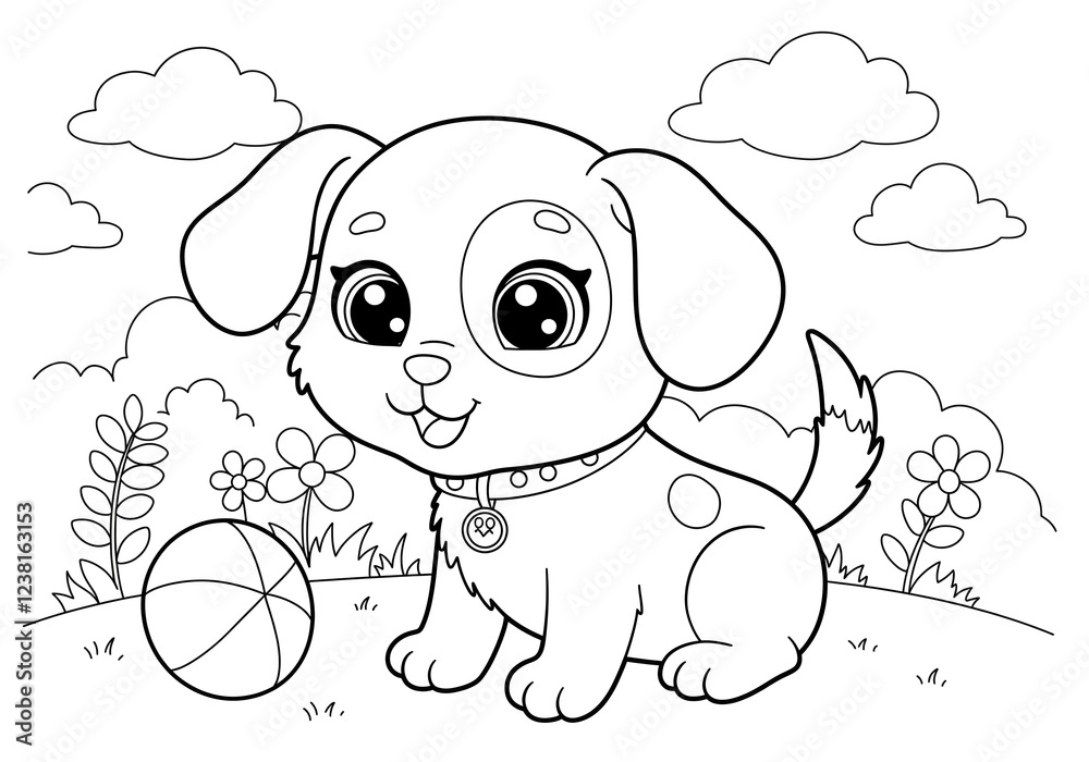 Cute Fish Coloring Page for Kids – Printable on Standard Paper Stock ...