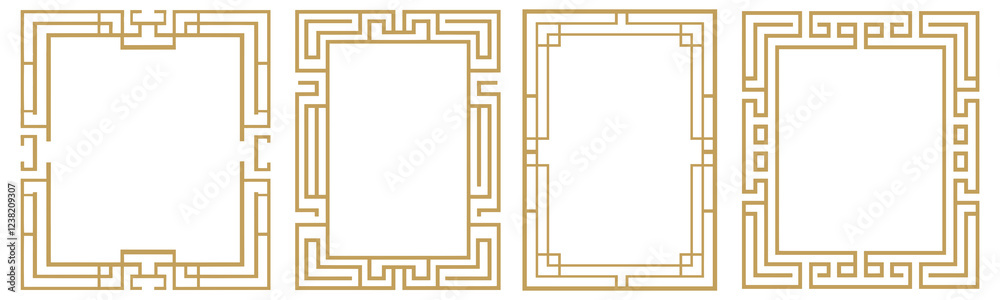 PNG Elegant geometric gold frames design on transparent background ...