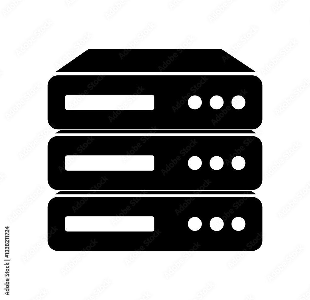 Database Icon set in black color for ui designs Stock Vector | Adobe Stock