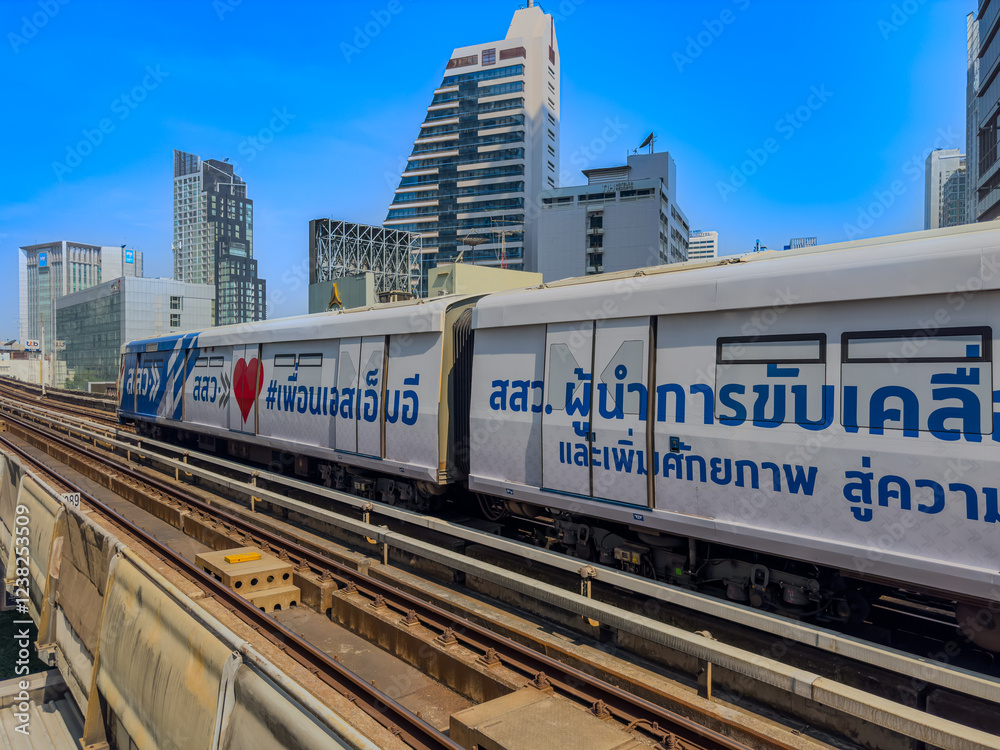 2 February 2025 BKK BTS Bangkok Mass Transit System Sky train which is ...