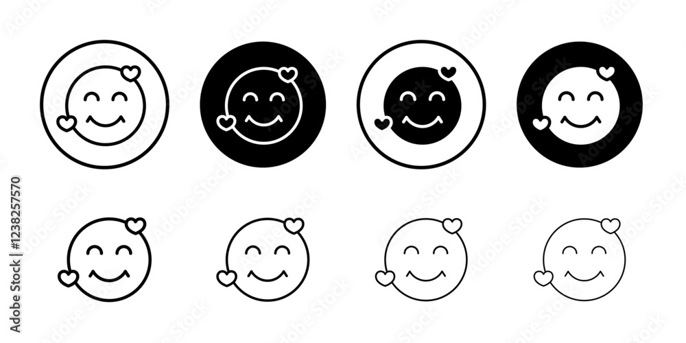smile icon Vector logo outline Stock Vector | Adobe Stock