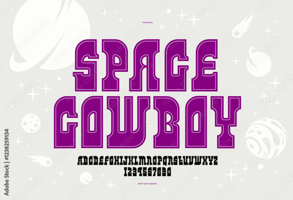 Massive serif font in American style, wild west saloon and western ...