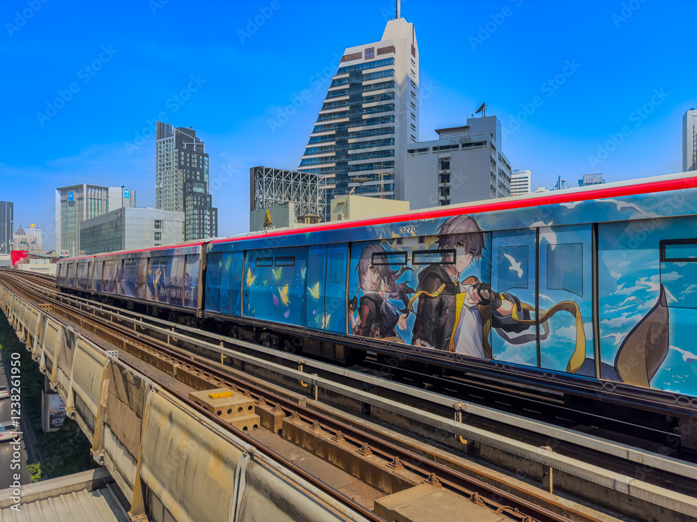 2 February 2025 BKK BTS Bangkok Mass Transit System Sky train which is ...