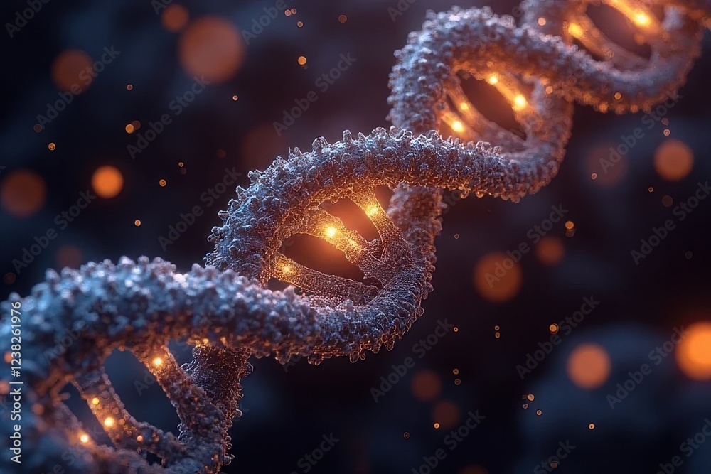 CRISPR-Cas9 genome editing in a sci-fi realm: DNA strands being cut by ...