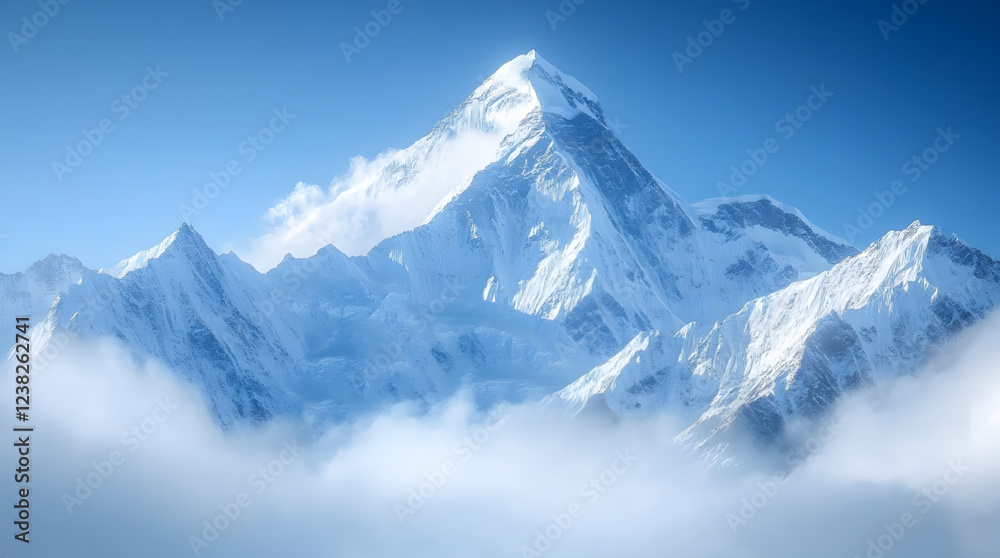 Snowfall on the mountain background Himalaya banner Himalaya scene ...