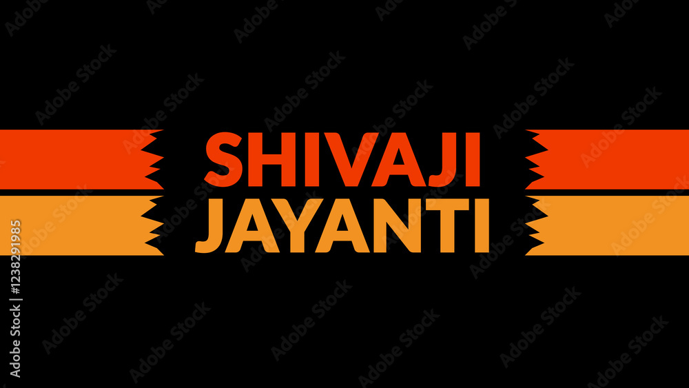 Shivaji Jayanti text with side lines on a black background. Which is ...