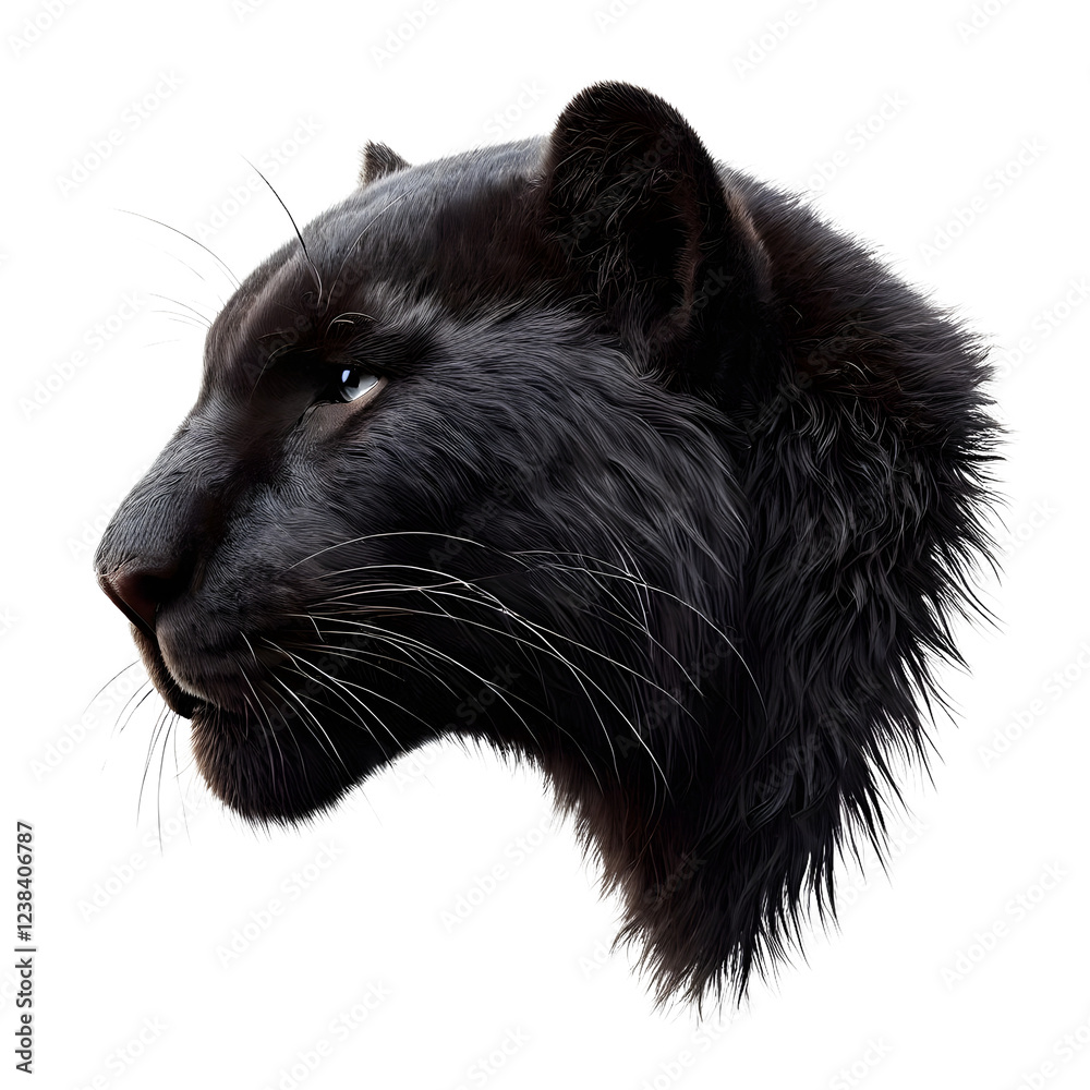 A panther portrait in PNG format with a see-through background ...