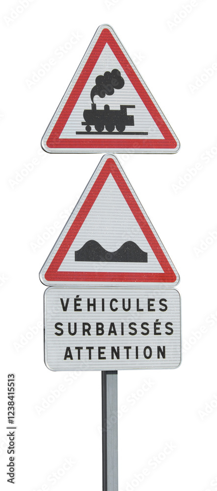 panneaux de signalisation routière, danger passage de train sans ...