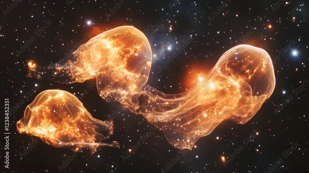 Fiery cosmic explosion ignites vibrant galactic nebula in a stunning ...