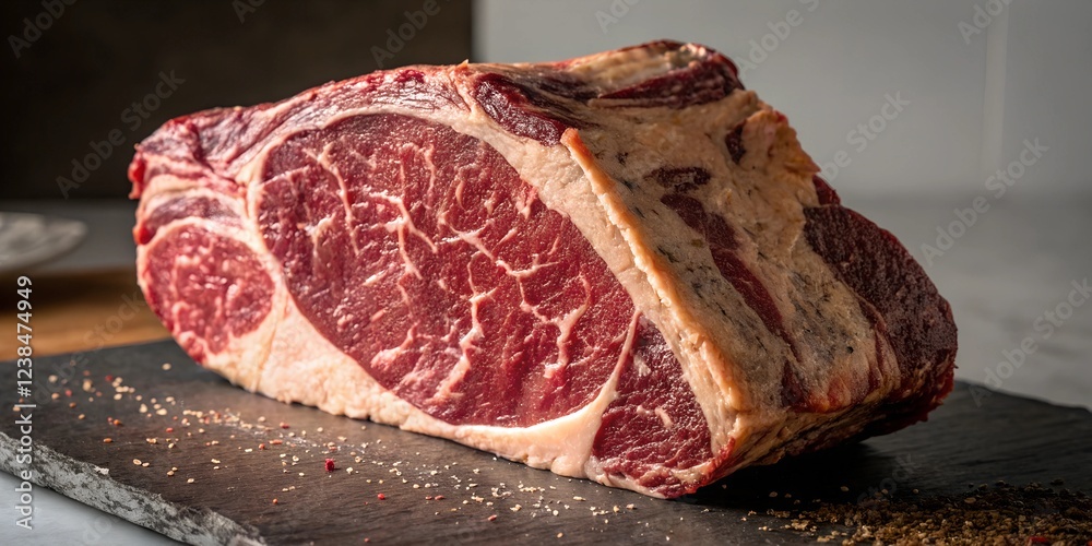Premium Dry-Aged Beef Cut in High-Detail Gourmet Meat Photography Stock ...