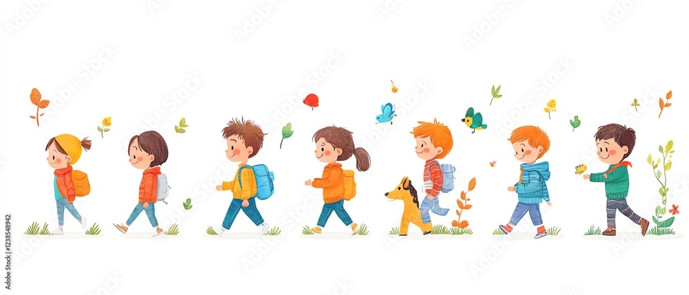 Childrens growth stages illustrated with focus on physical, emotional ...