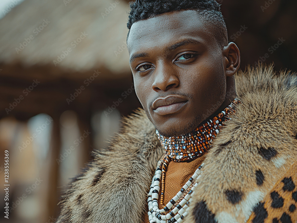 Proudly showcasing Zulu heritage in a traditional village setting with ...