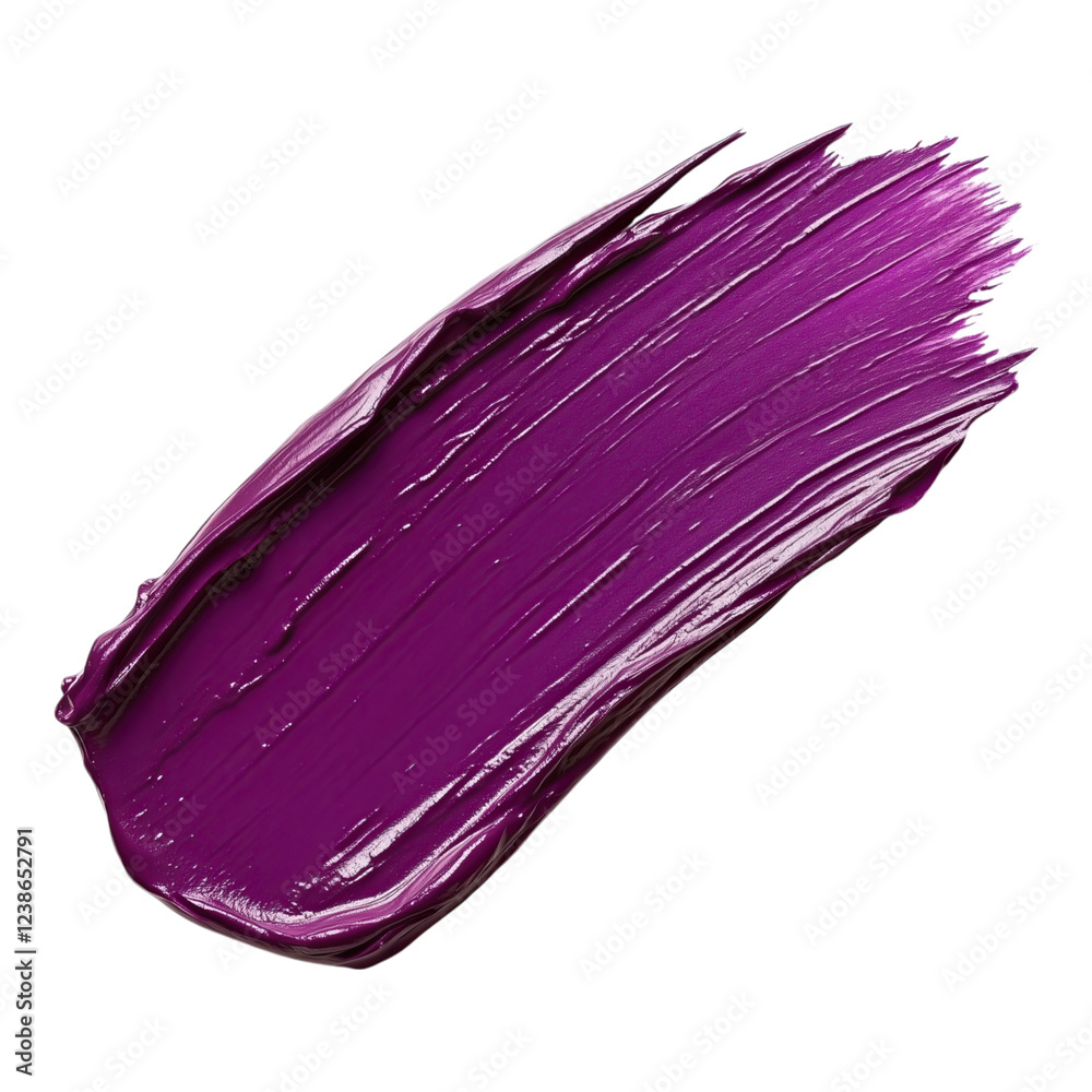 swipe of rich deep purple pigment texture and vibrant color isolated on ...