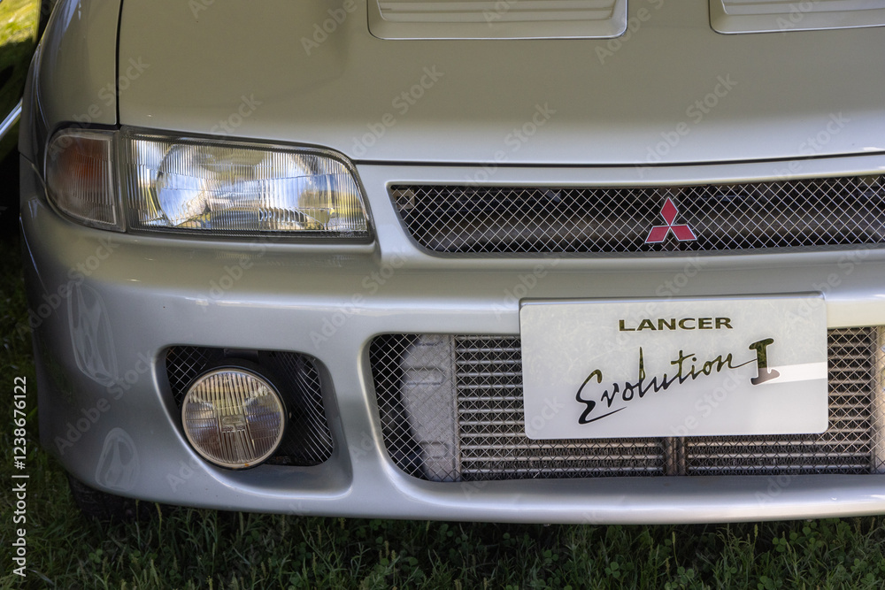 Mitsubishi lancer evolution i front, displaying its iconic design and ...