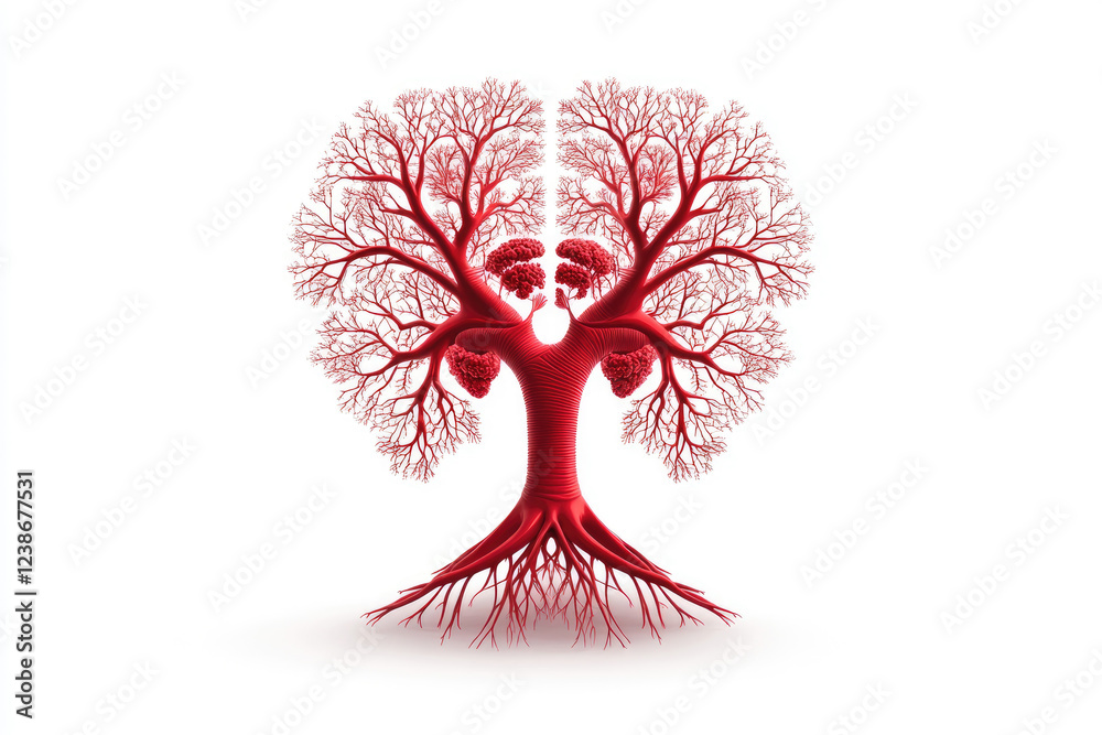 Visual representation of the vascular tree symbolizing the human body ...