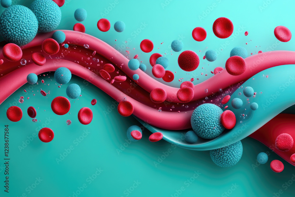 Dynamic blood flow visualization vein and artery cross section medical ...