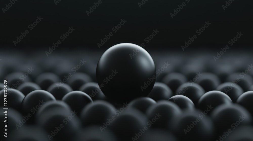 Symmetrical arrangement of black spheres creating a balanced ...