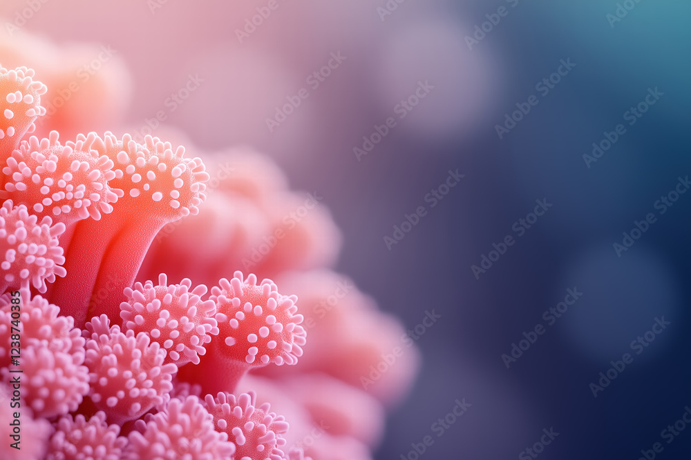 Close-up of vibrant coral polyps showcasing intricate details in ...