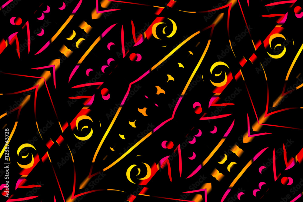 red black gold gradient flower and leaf art pattern of indonesian ...