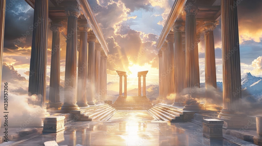 Exploring the divine abode of deities through Greek mythology in art ...