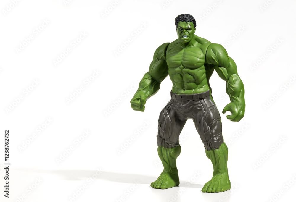 Hulk action figure showing his muscles and ready to fight Stock Photo ...