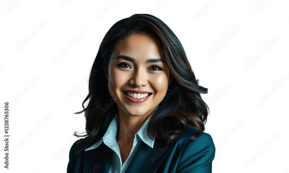 Photo of business woman wearing formal office wear, smiling confidently ...
