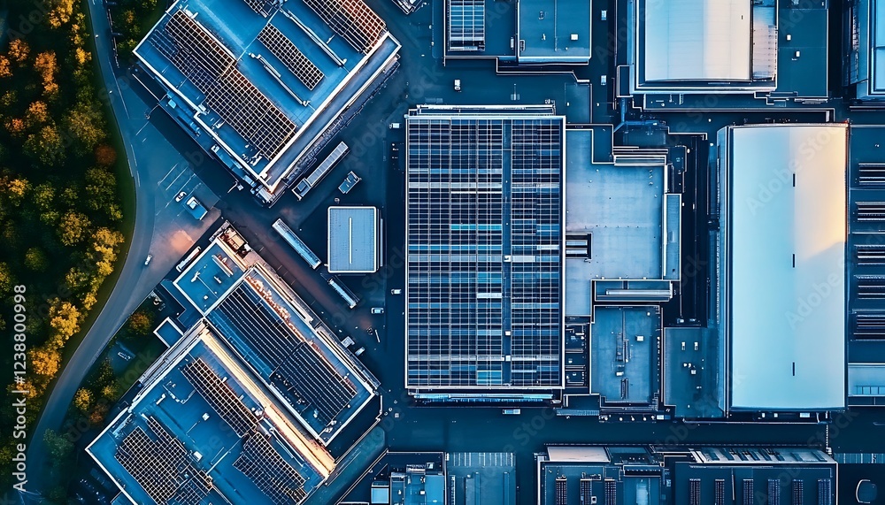 Aerial view of a large enterprise data center campus. Stock Photo ...