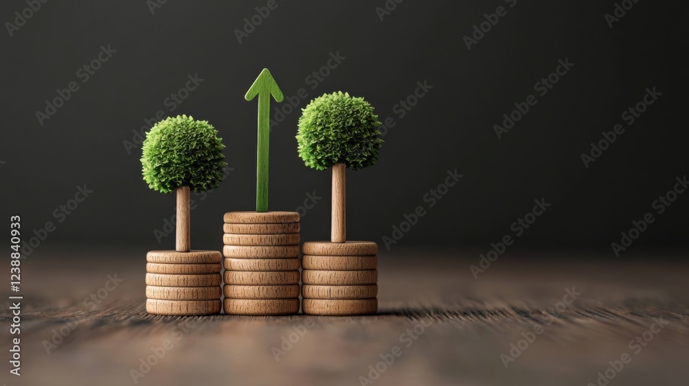 Conceptual image depicting financial growth and stability symbolized by ...
