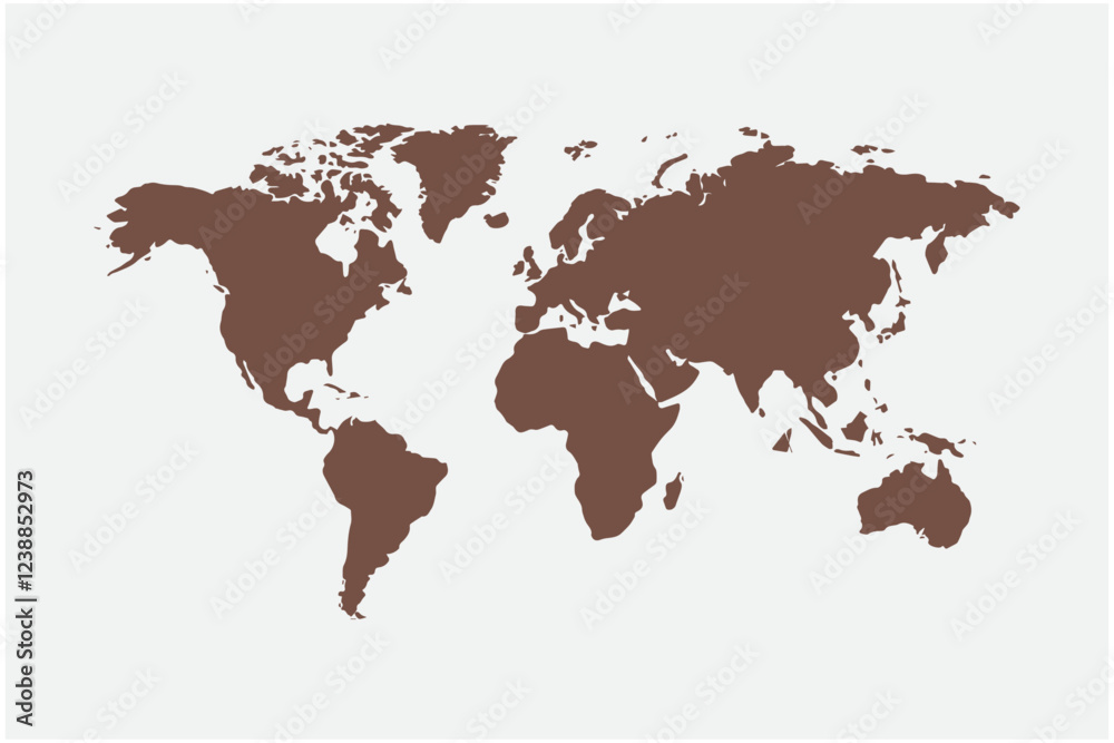 Vector de Stock Map of the World. Just a simple border map with ...