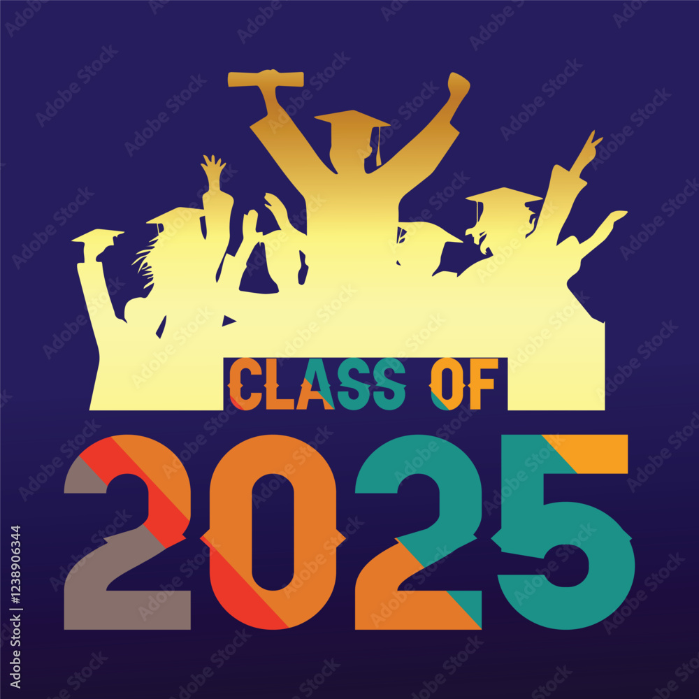 Class of 2025 typography design vector. Text for design, congratulation ...