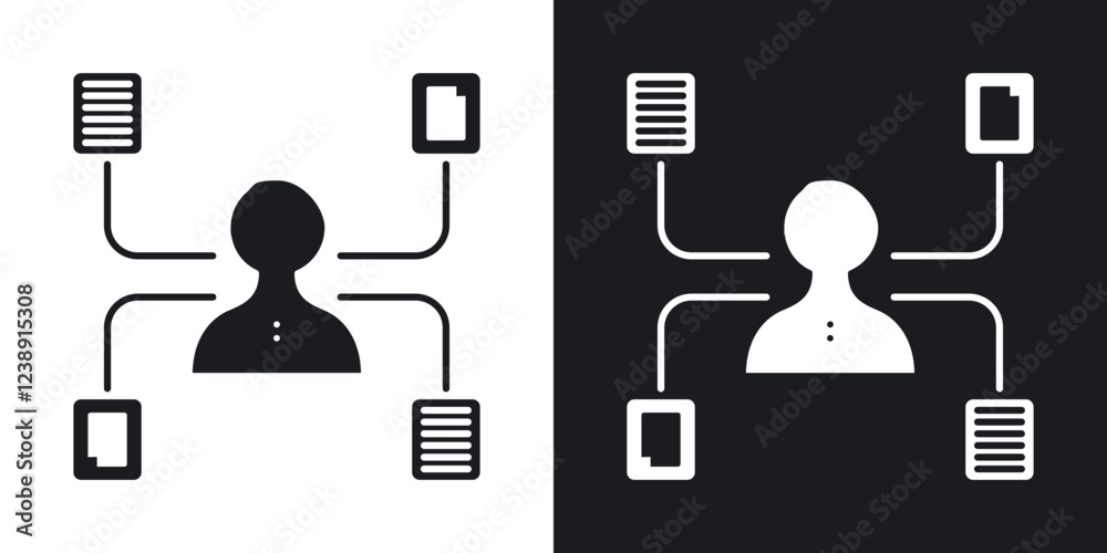 Multitask icons in filled and outline versions for ui designs Stock ...