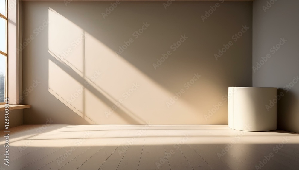 minimalist 3d studio room interior with abstract background empty floor ...