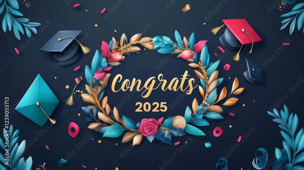 Graduation celebration 2025 festive academic event colorful decorations ...