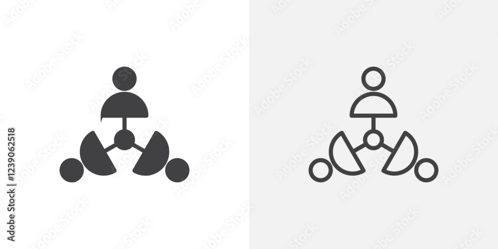 Coordinate icons in filled and outline versions for ui designs Stock ...