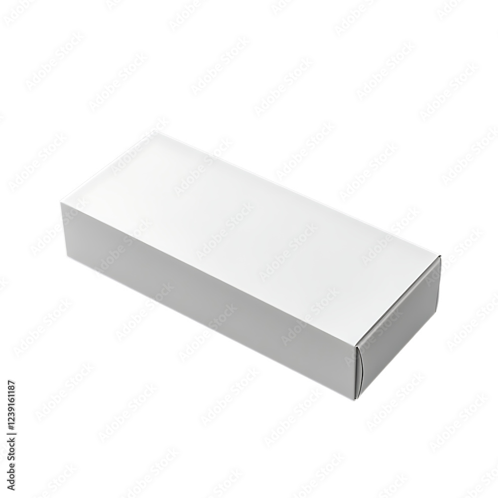 Mock up template of white thin cardboard box for chocolate, crayon ...