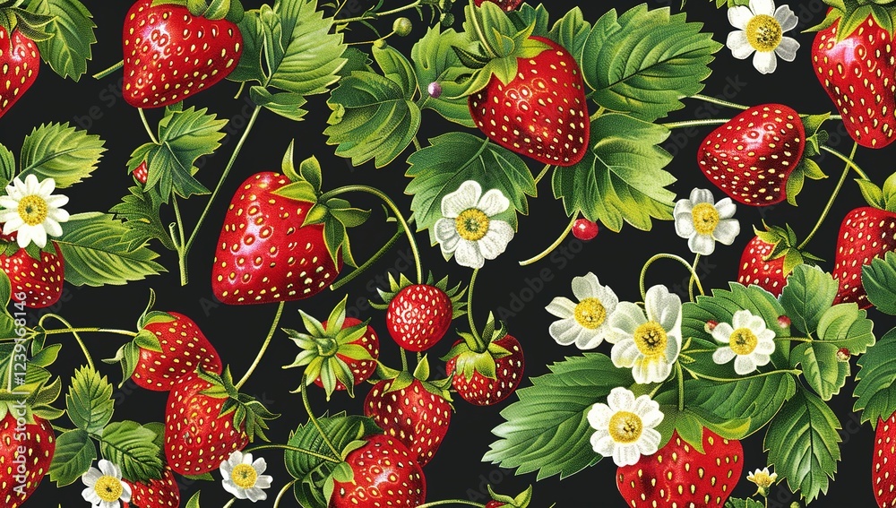 strawberry background Stock Illustration | Adobe Stock