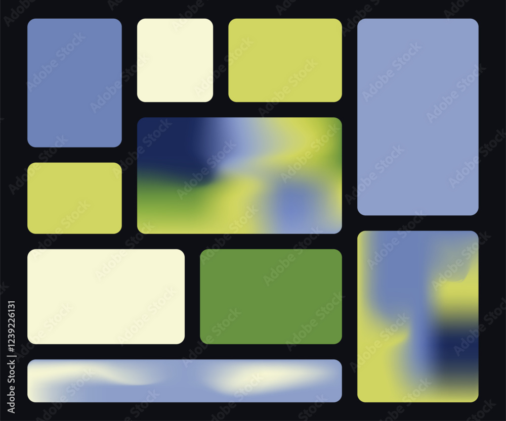 Trendy bento grid layout style brick Ui UX templates. Web comic grids ...