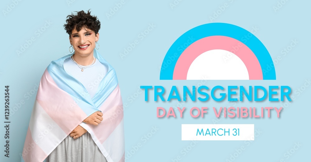 Banner for Transgender Day of Visibility with young transgender woman ...