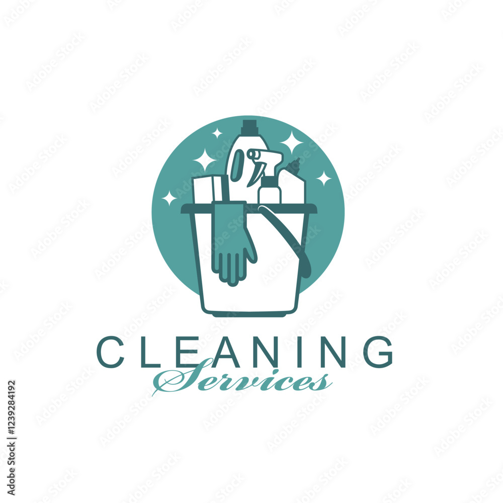 cleaning service design with chemical products in bucket isolated on ...