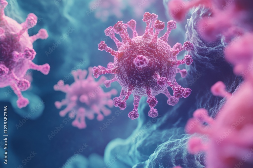 Respiratory virus infection illustrating dangerous lung disease in a 3d ...