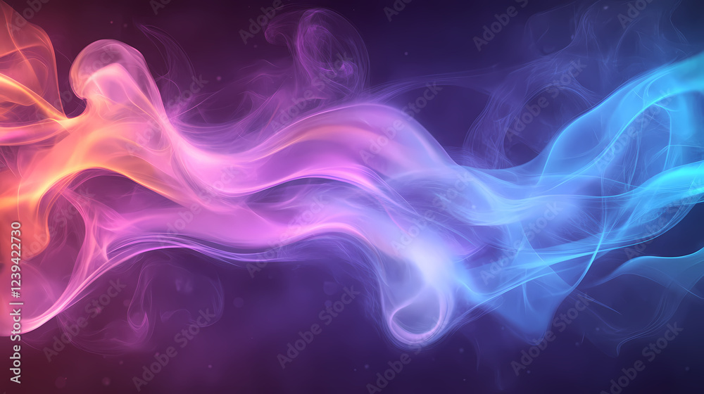 Ethereal smoke wisps drift gracefully isolate on transparent backdrop ...