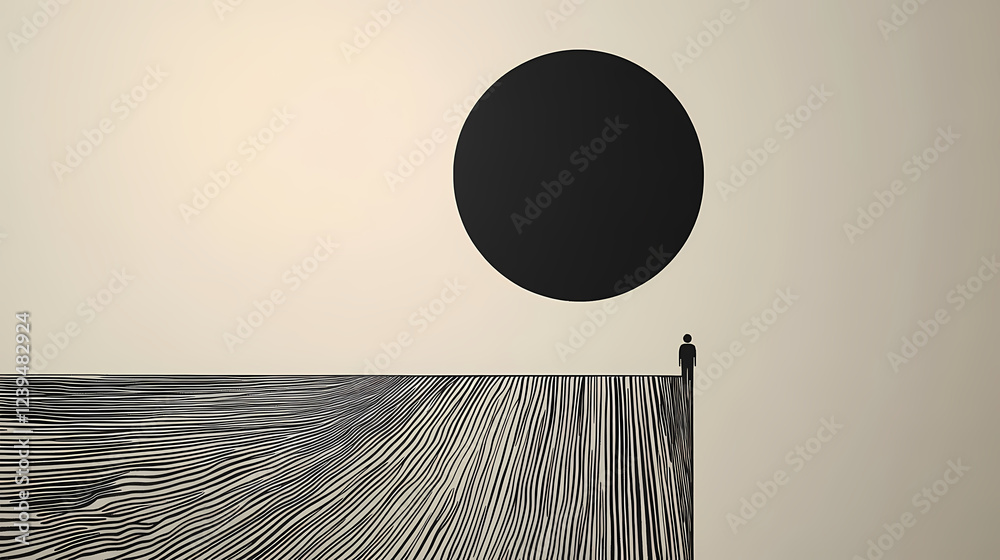 Minimalist white line art, symbolic themes, clean geometric abstraction ...