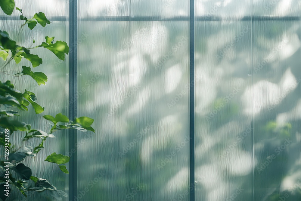 Transparent polycarbonate sheets on a metal frame create a greenhouse ...