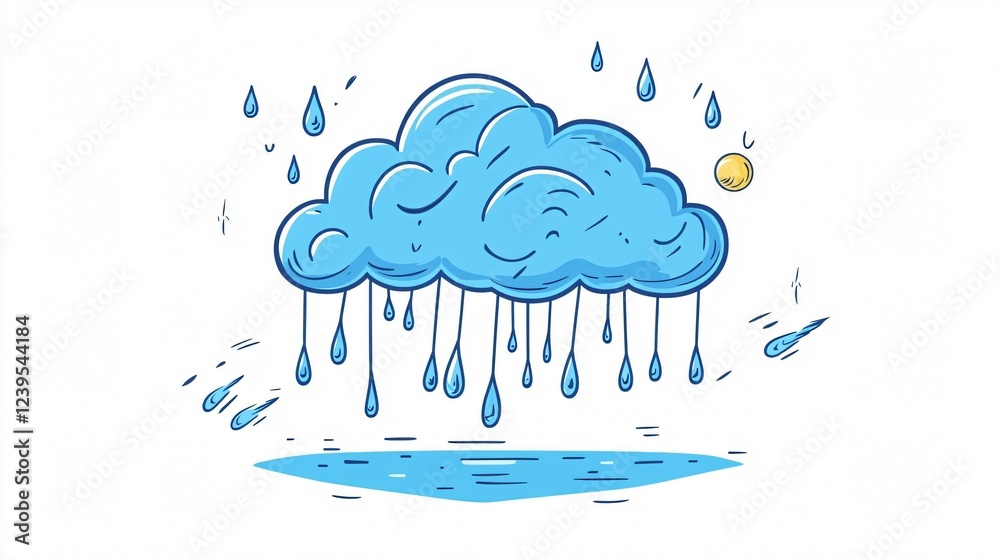 Rainfall Clip Art: Illustrative Vector of Falling Rain as a Symbol of ...
