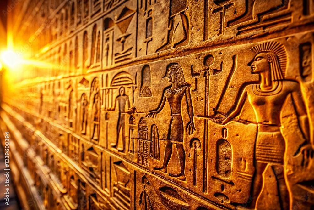 Ancient Egyptian Symbols: Sharp Focus Macro Photography of Hieroglyphs ...